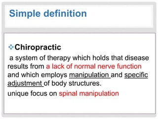 Chiropractic and osteopathic medicine | PPTX | Bone and Joint ...
