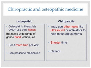 Chiropractic and osteopathic medicine | PPTX