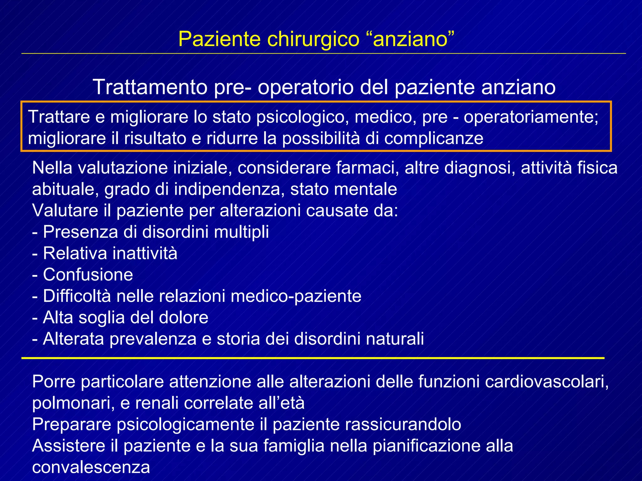 Chirurgia Anziano E Pediatrico | PPT
