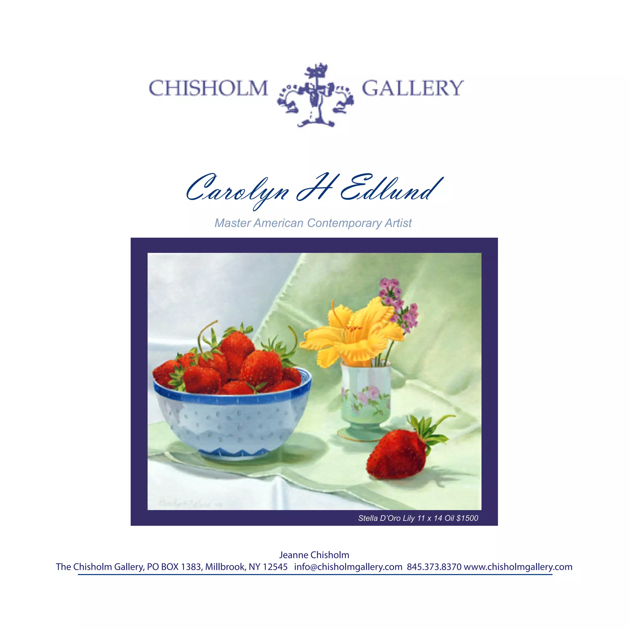 Chisholm Gallery, Carolyn Edlund , STILL LIFE | PDF | Painting | Arts ...