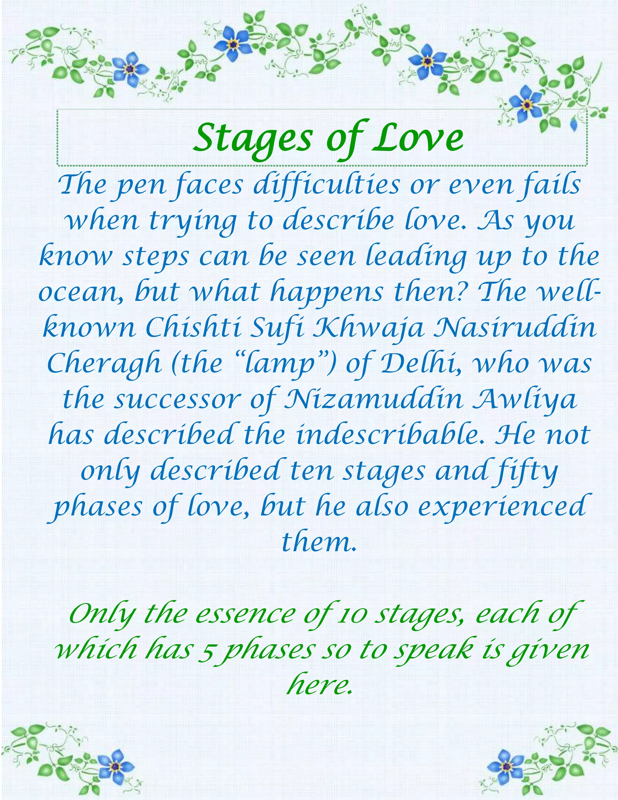 Chishti Stages Of Love | DOCX