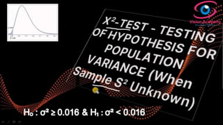 Chi Square Test When Sample Variance Unknown | PPTX