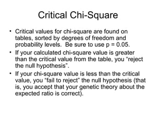 Chi Square | PPT | Genetics | Science