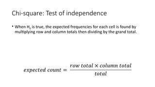 Chi-square Test of Independence examples | PPTX