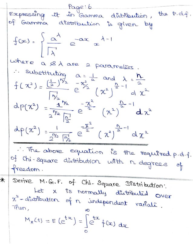 Chi square distribution | PDF
