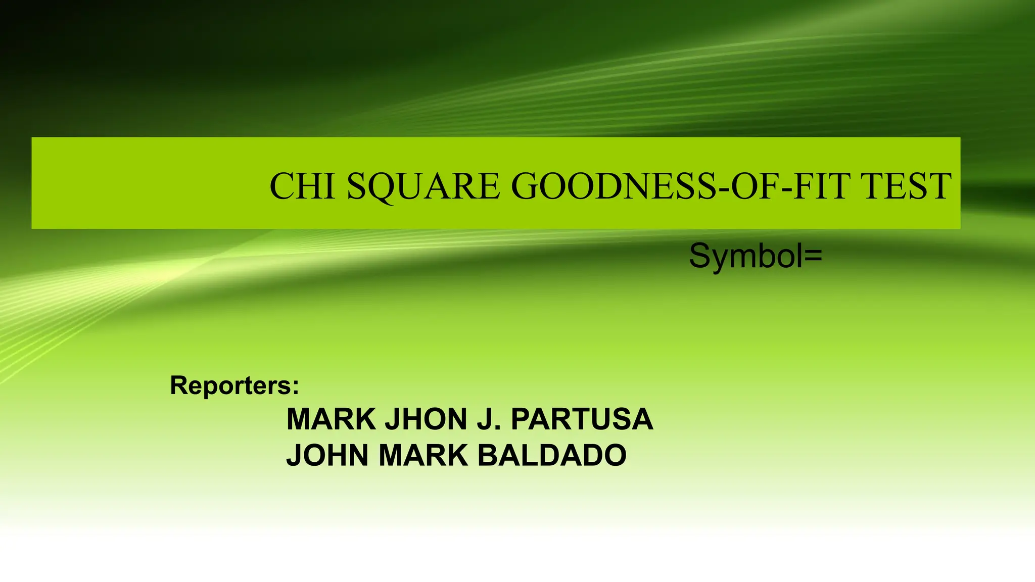 chi square goodness of fit-test statistics 101 | PPTX