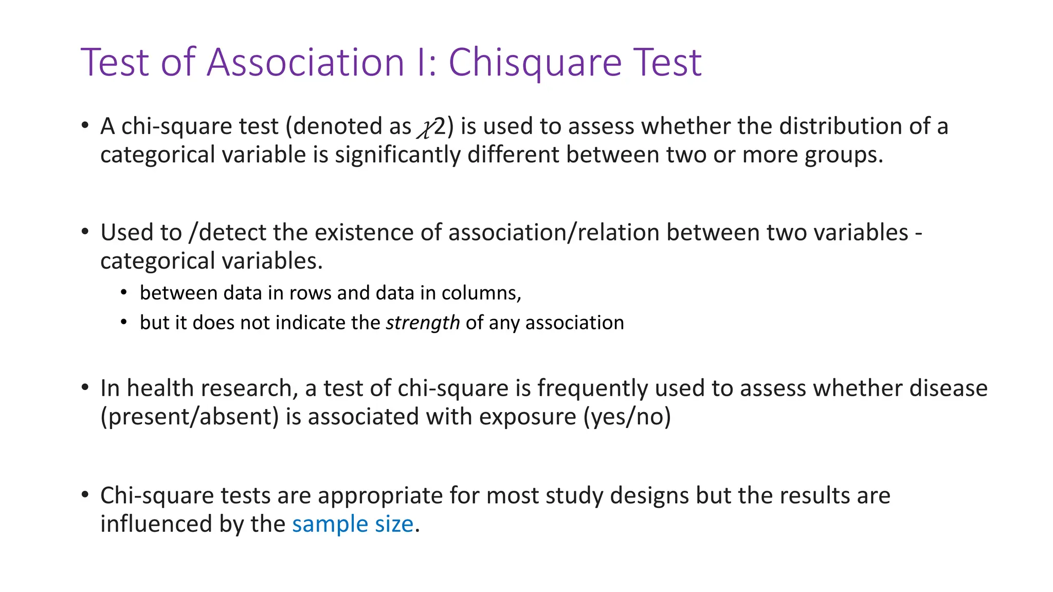 Chisquare Test of Association.pdf in biostatistics | PDF