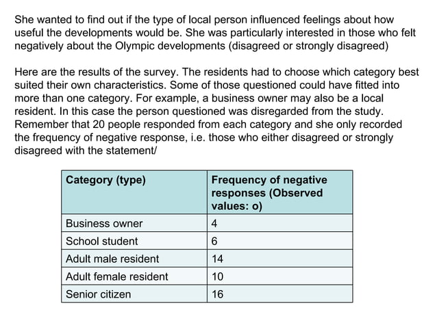 Chi Square Worked Example | PPT