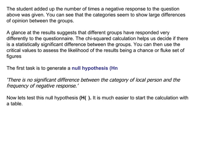Chi Square Worked Example | PPT
