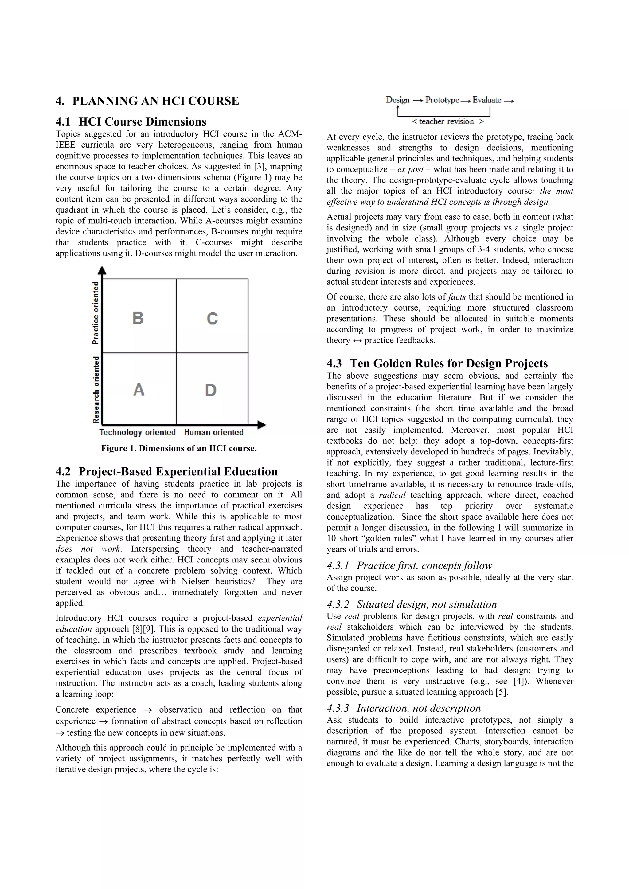 Teaching HCI to Undergraduate Computing Students: the Quest for the ...