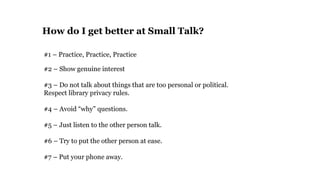 NCompass Live: The Importance of Chit-Chat to Your Small Library | PPT