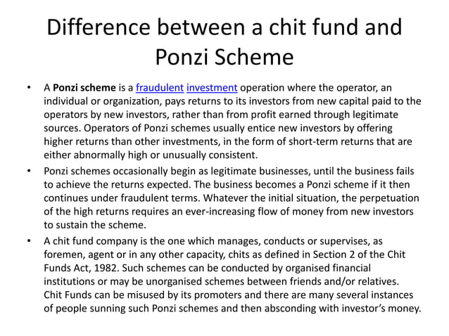 Chit funds | PPTX | Mutual Funds | Personal Investing