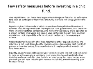 Chit funds | PPTX | Mutual Funds | Personal Investing