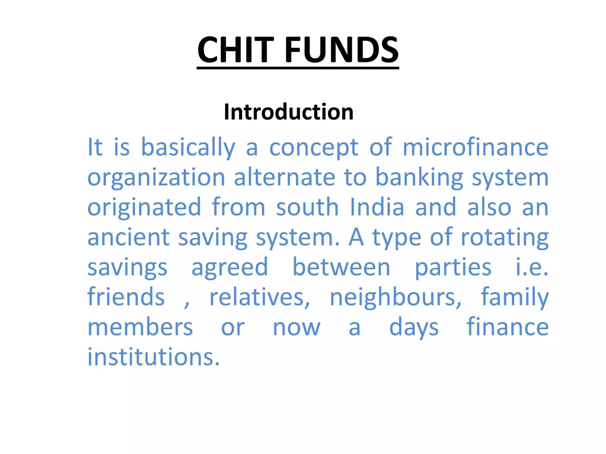 Chit funds | PPTX