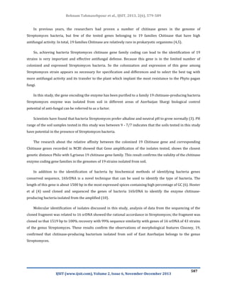 CHITINASE AS THE MOST IMPORTANT SECONDARY METABOLITES OF STREPTOMYCES ...