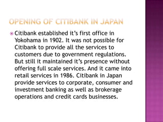 Citi Bank in Japan Case study | PPTX