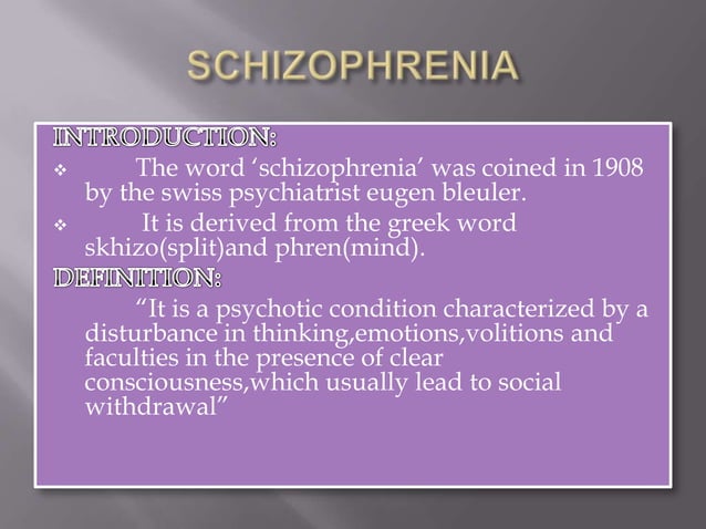 Chitra presentation on schizophrenia | PPT