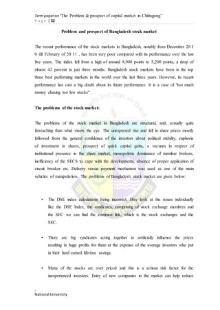 Chittagong stock exchange_critical_analy term paper final by fardin ...