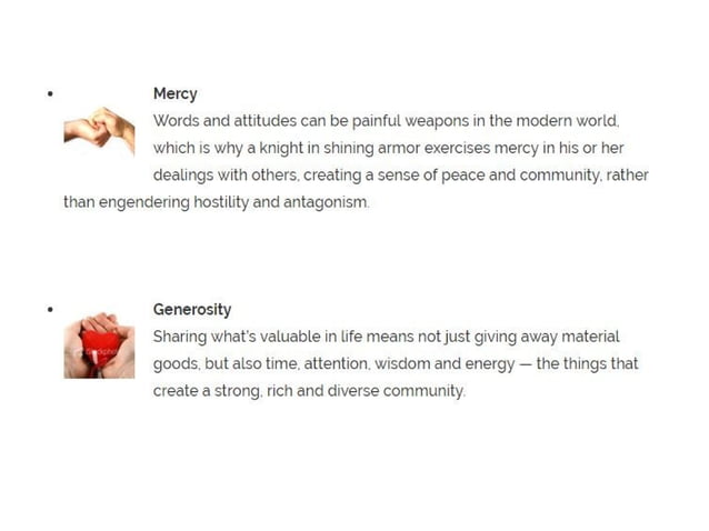 The Seven Knightly Virtues | PPT