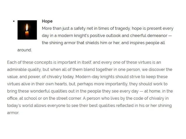 The Seven Knightly Virtues | PPT