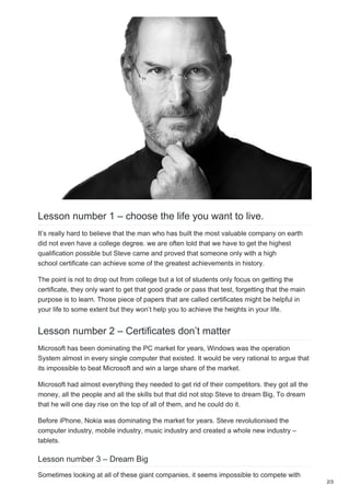 What we learned from Steve Jobs: This can change your life | PDF
