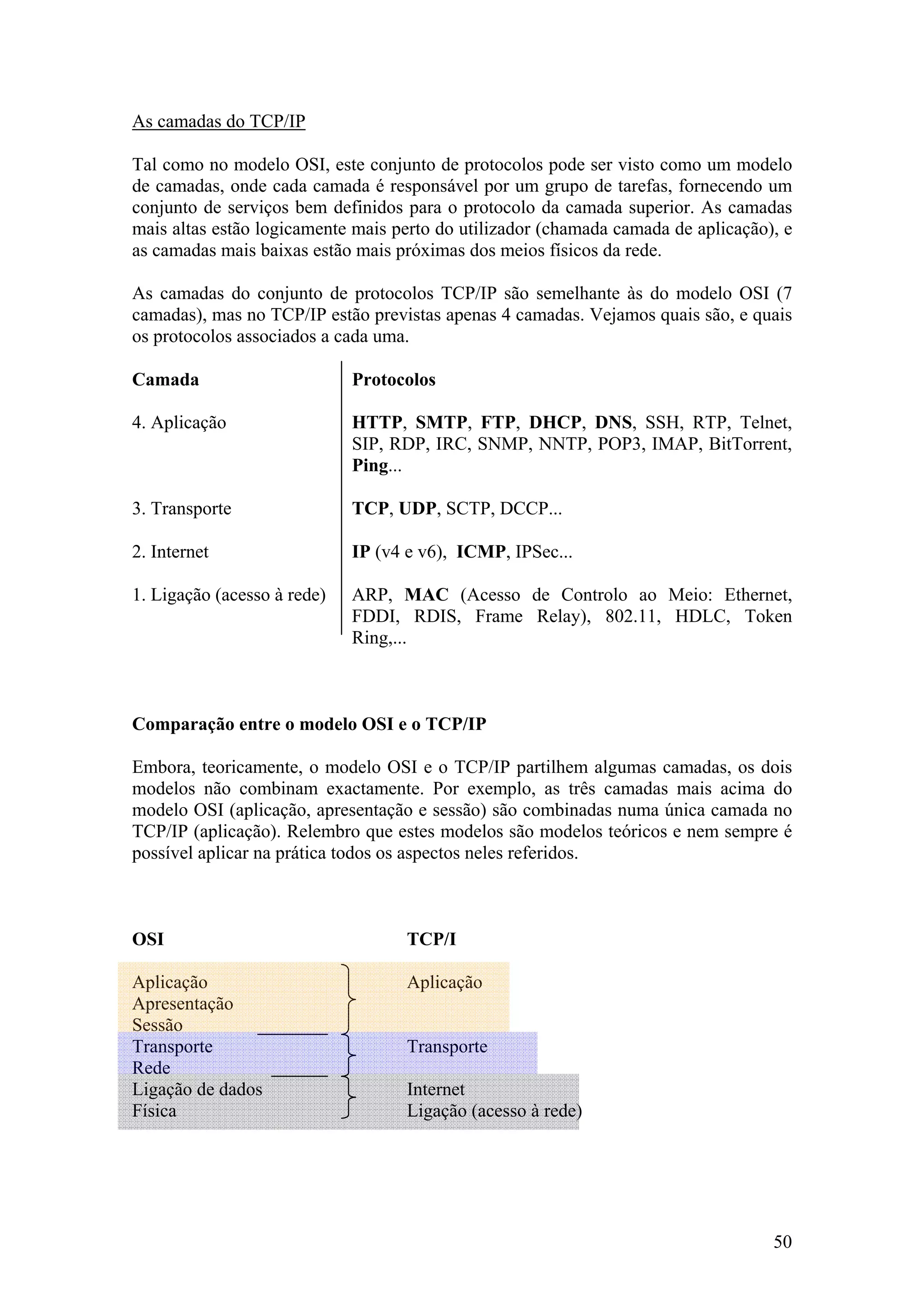 Modelo osi tcp ip e protocolos | PDF
