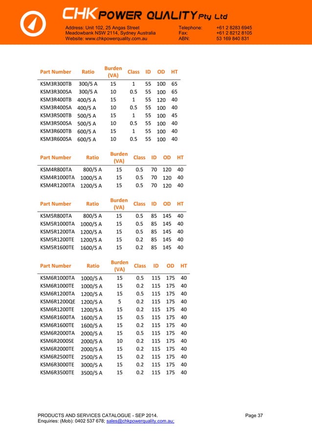 CHK Power Quality - Products and Services catalogue 2014 | PDF