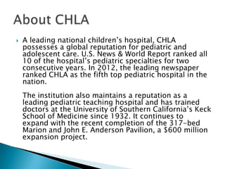 Chla opens marion and john e. anderson pavilion | PPTX