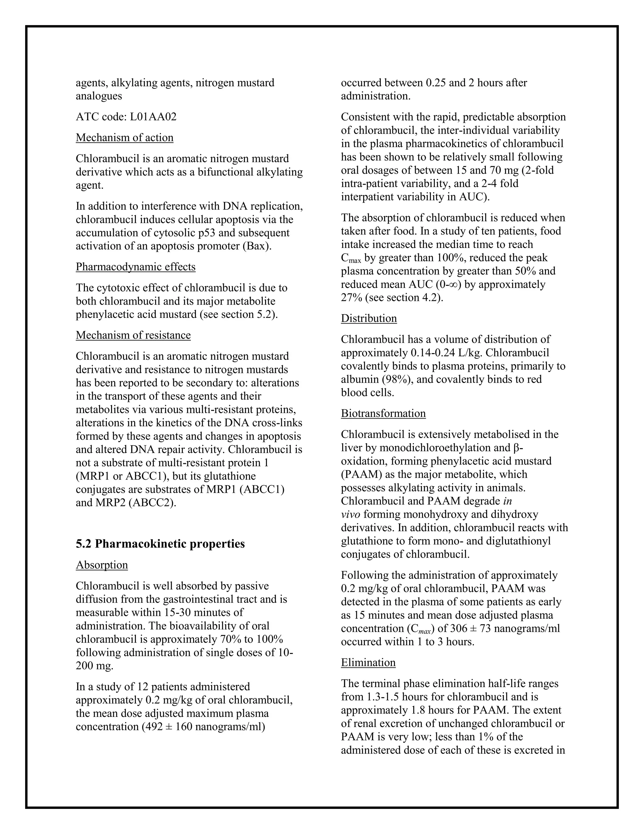 Chlorambucil 2 mg tablets smpc taj pharmaceuticals | PDF