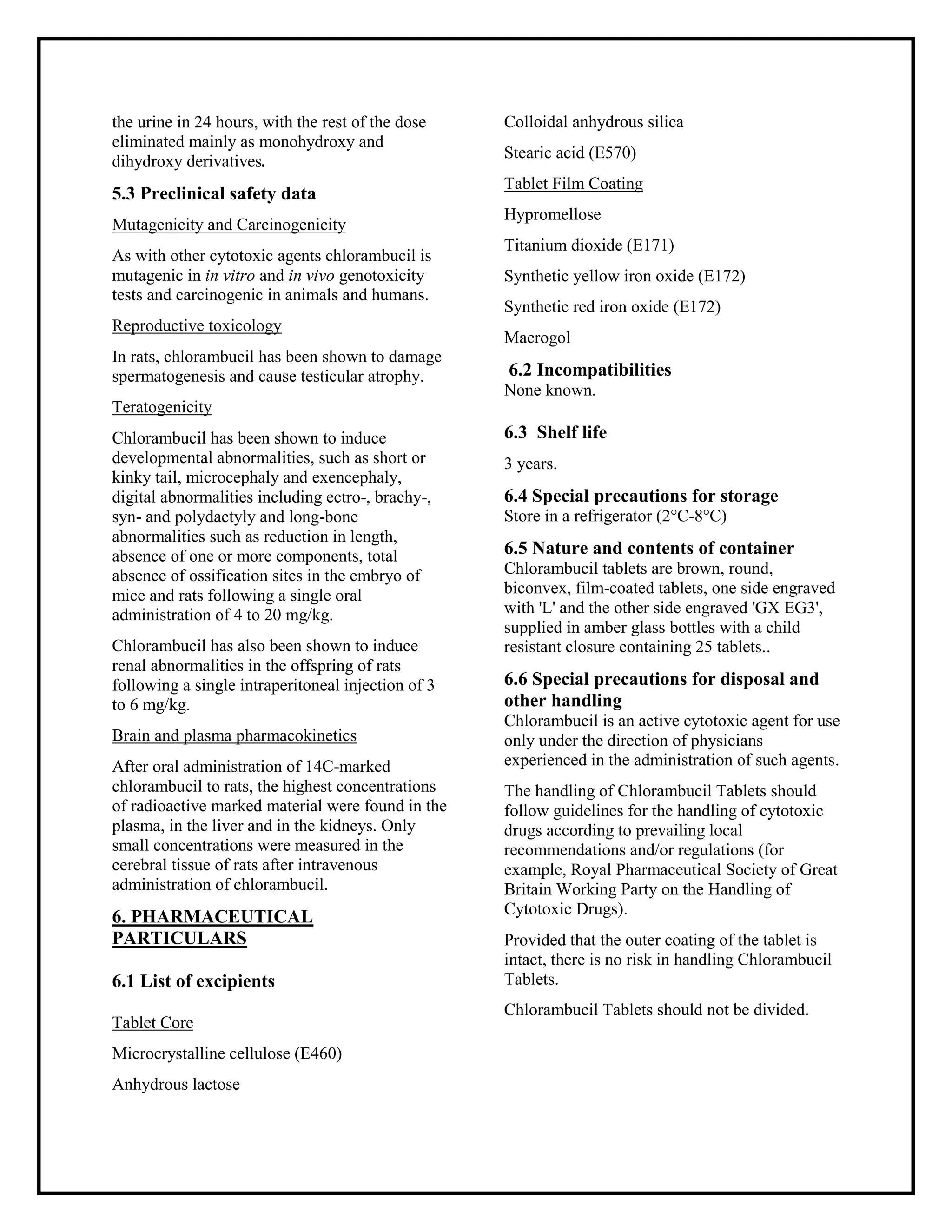 Chlorambucil 2 mg tablets smpc taj pharmaceuticals | PDF