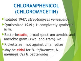 Chloramphenicol & Tetracyclines | PPT