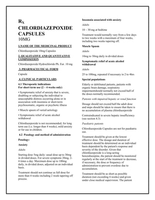 Chlordiazepoxide 10mg capsules smpc taj pharmaceuticals | PDF | Substance Abuse | Diseases and ...
