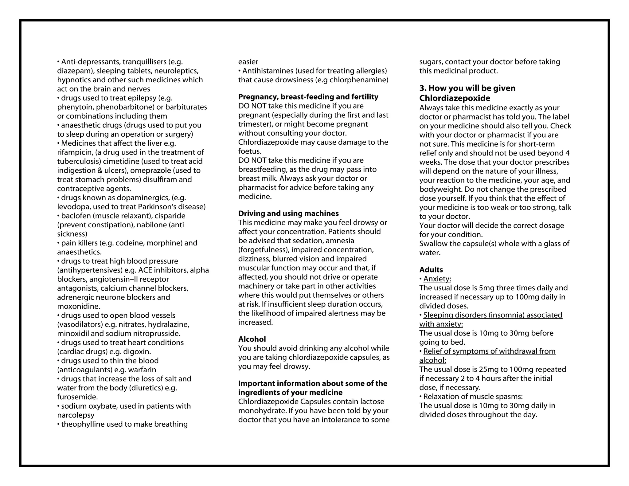 Chlordiazepoxide 5mg and 10mg capsules pil, taj pharmaceuticals. | PDF