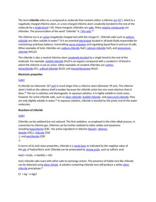 Chloride is a component in periodic table | PDF