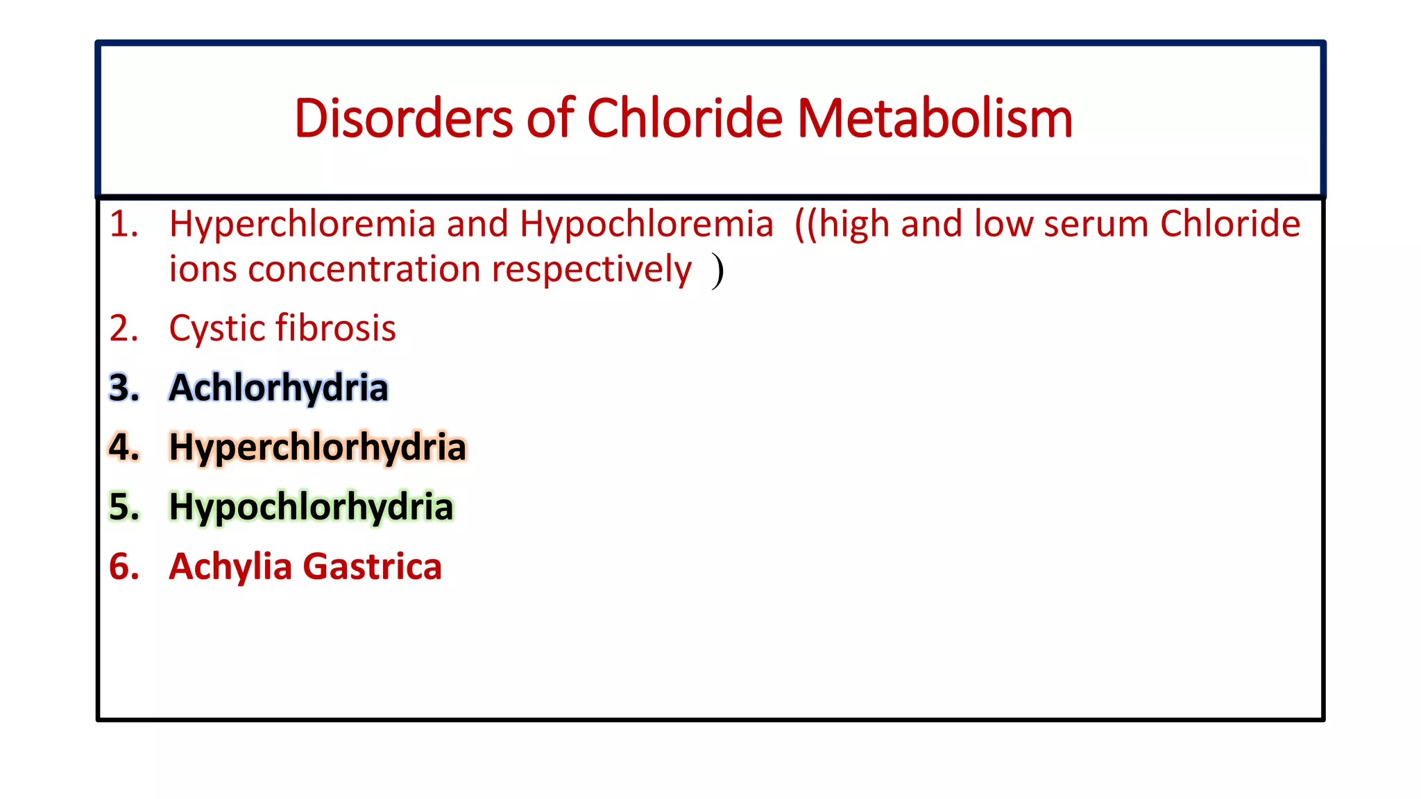 Chloride metabolism and its disorders | PDF