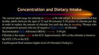 Chloride (mineral) | PPTX | Blood Disorders | Diseases and Conditions