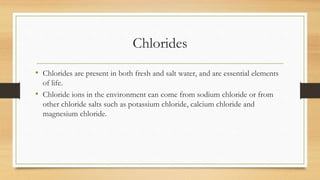 Chlorides environmental chemistry Laboratory | PPTX