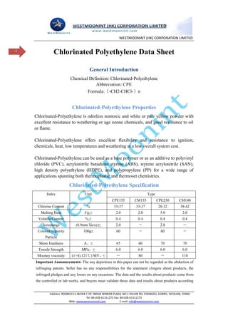 Chlorinated polyethylene data sheet | PDF