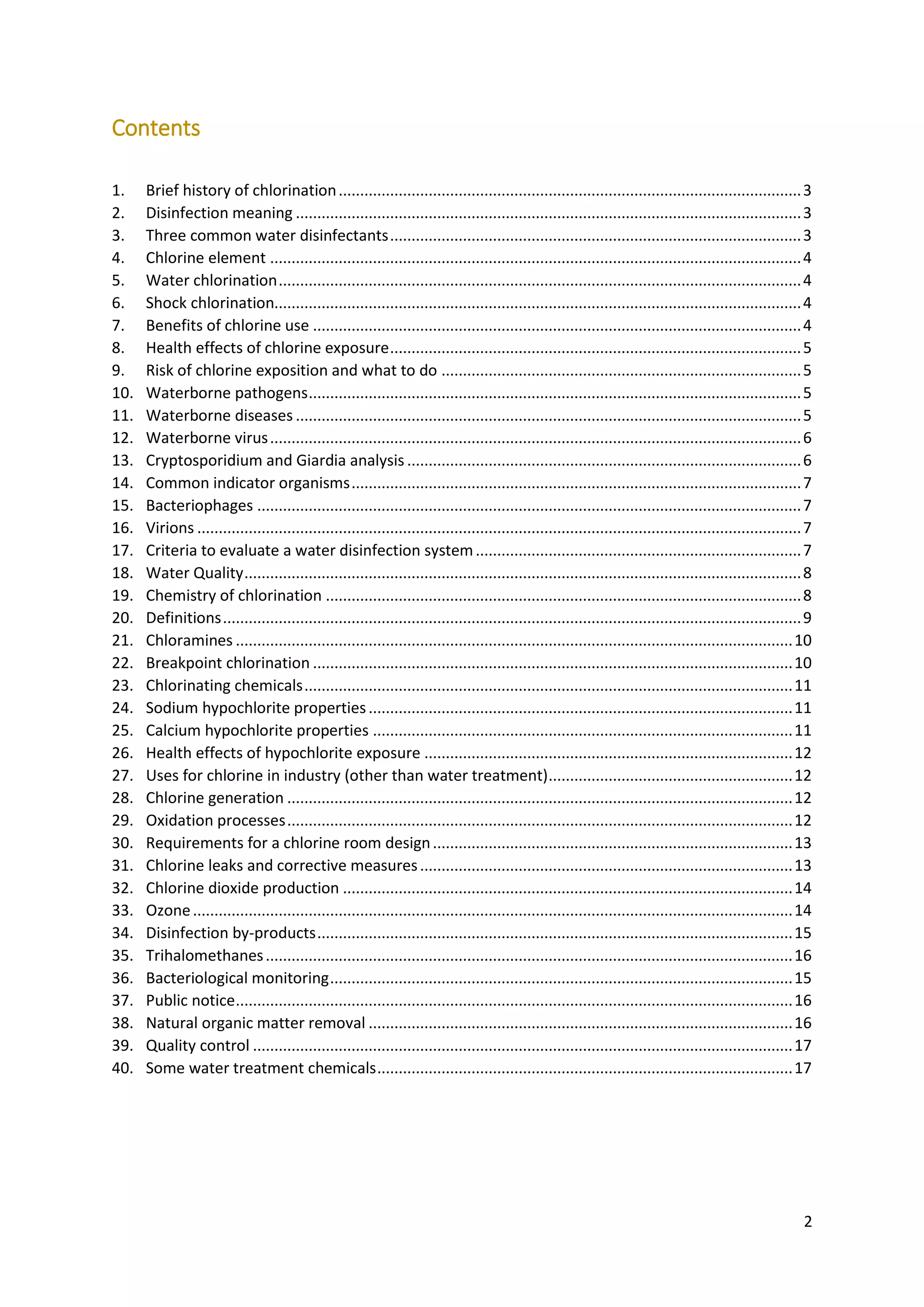 Chlorination Notes | 2019 | PDF