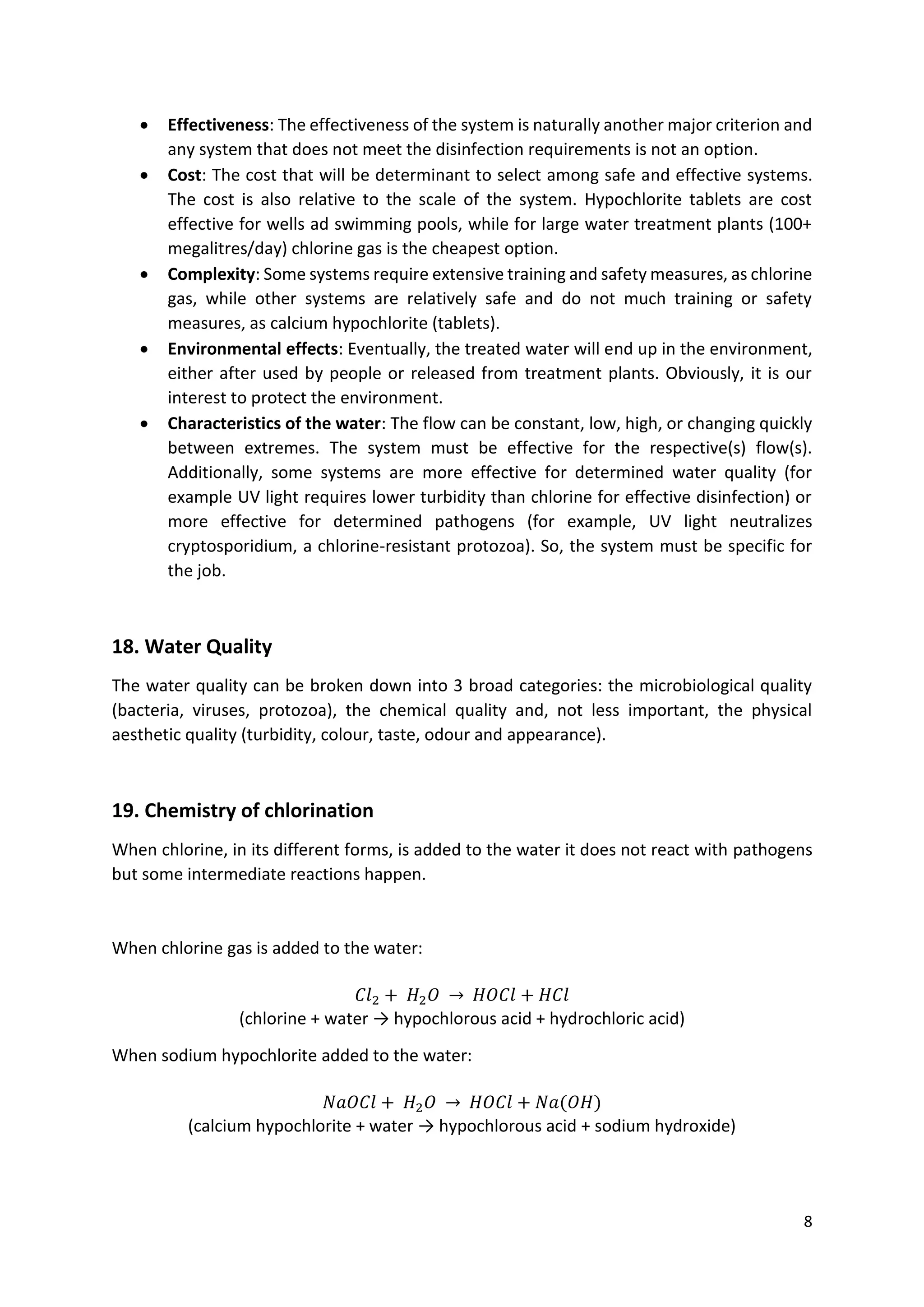 Chlorination Notes | 2019 | PDF