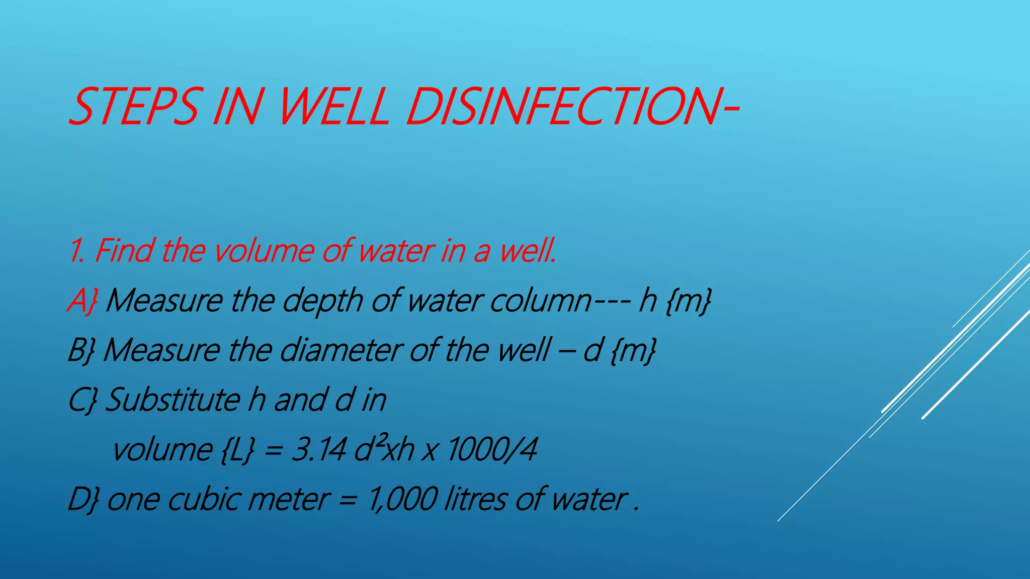 Chlorination of well | PPTX