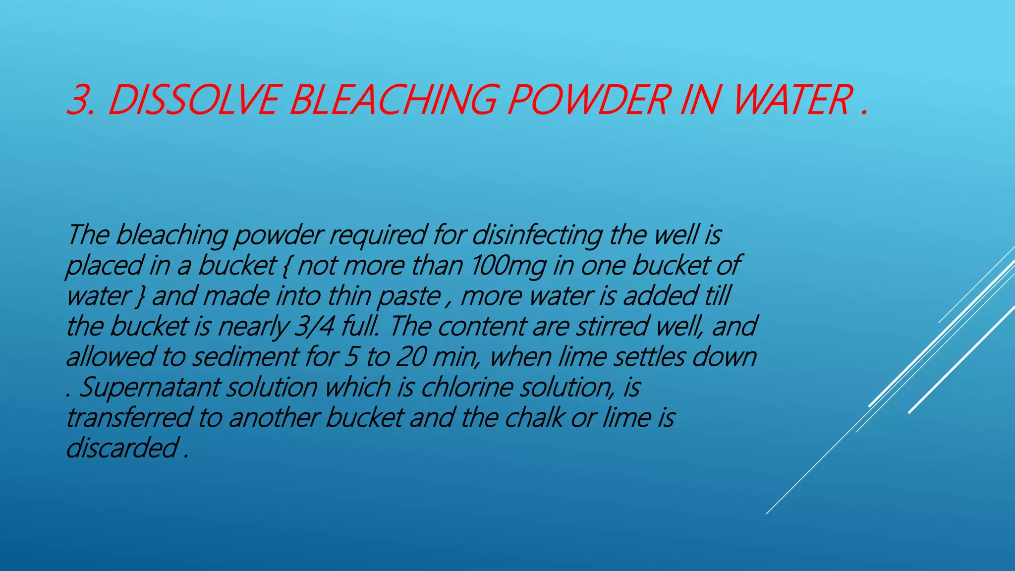 Chlorination of well | PPTX