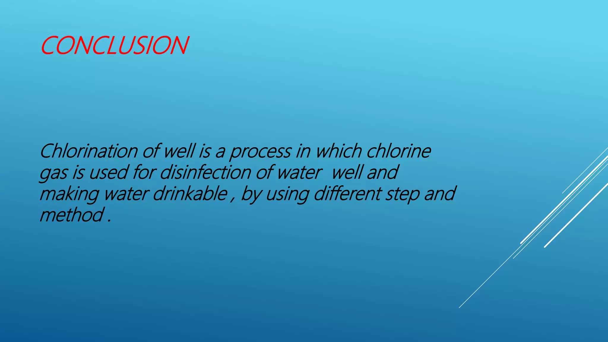 Chlorination of well | PPTX