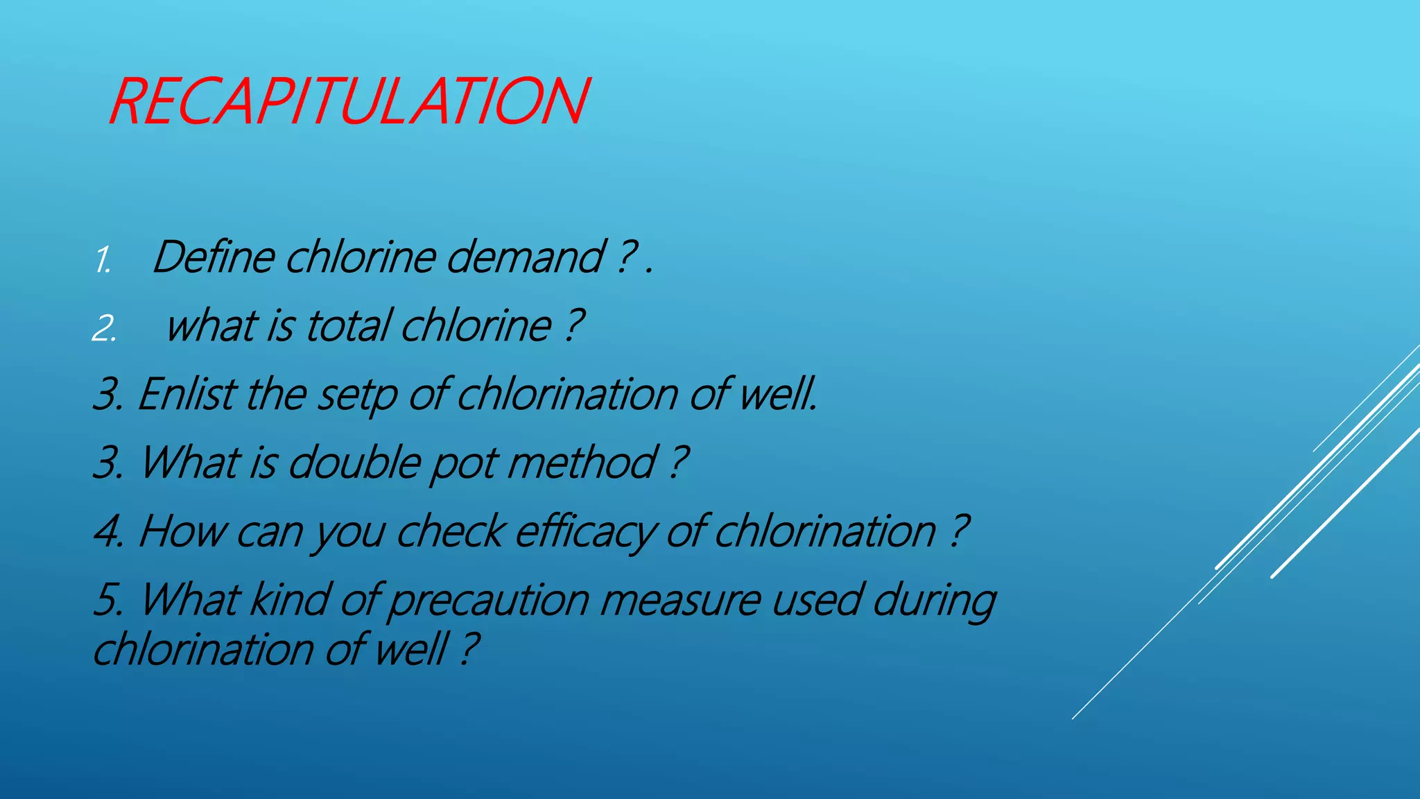 Chlorination of well | PPTX
