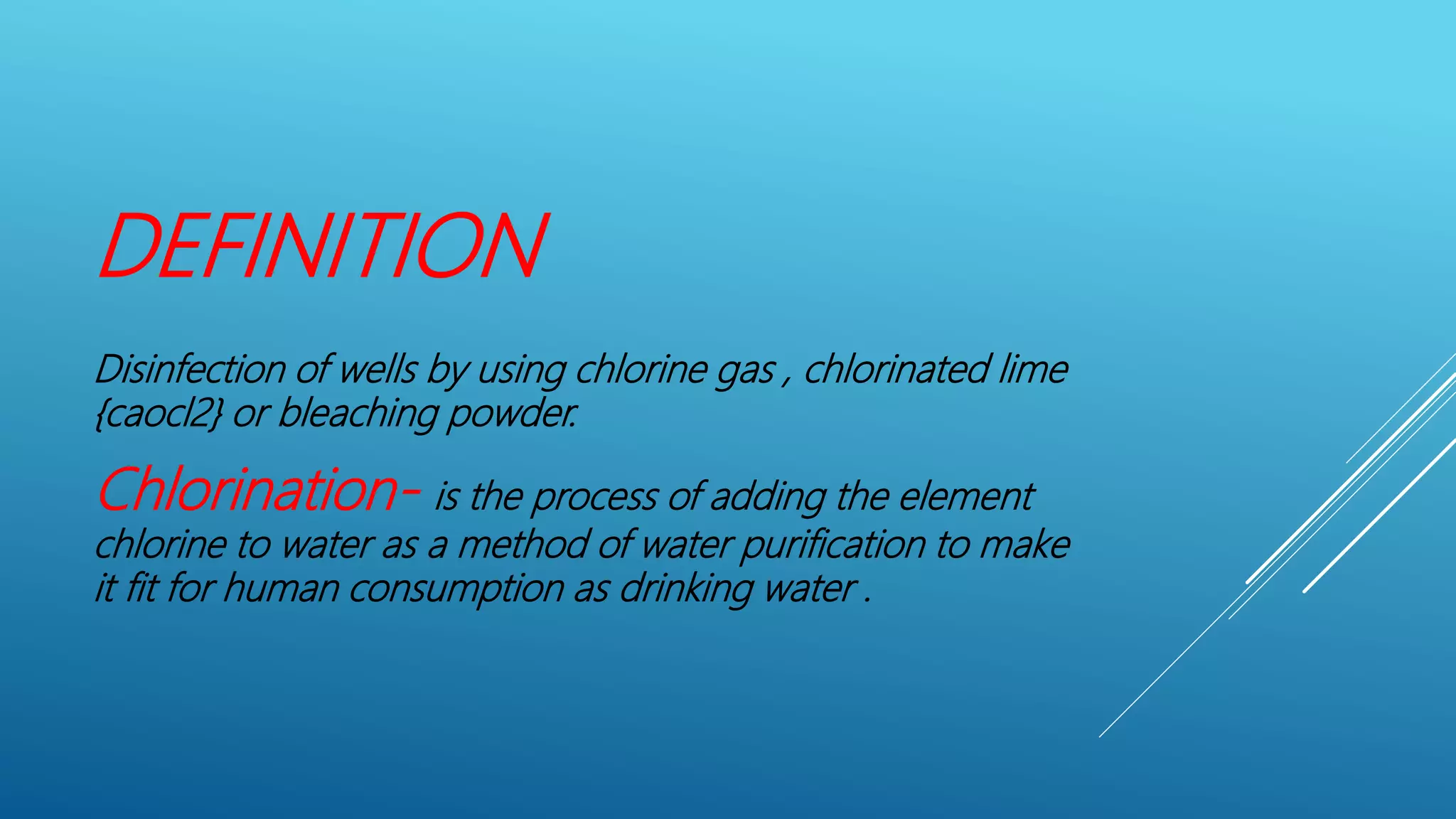 Chlorination of well | PPTX