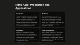 Chlorine and Nitric Acid application, properties, impacts.pptx