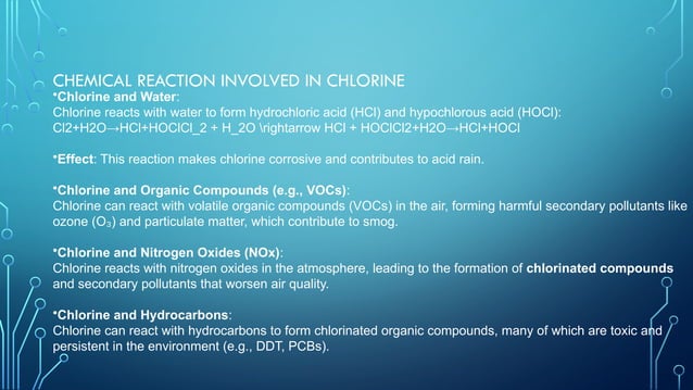 Chlorine in Air Pollution on Industrial Area ppt | PPTX