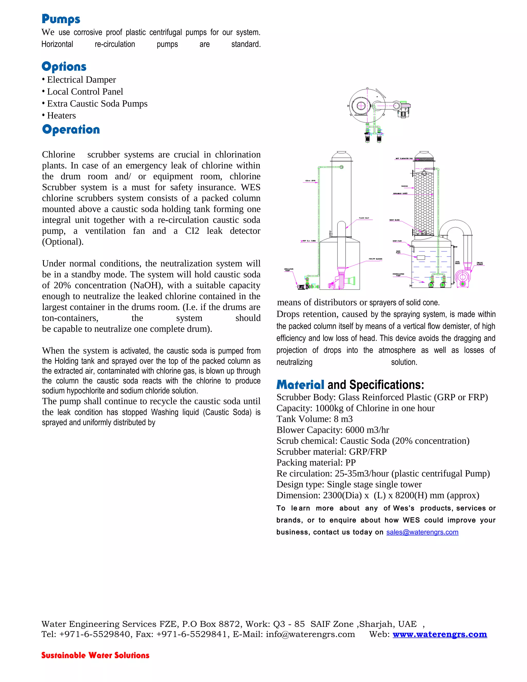 Chlorine neutralizing scrubber | DOC