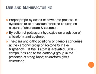 Chlorobutanol | PPTX | Chemistry | Science