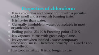 Chloroform | PPTX | Chemistry | Science